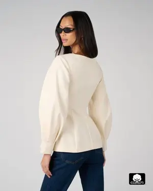 WeWoreWhat Cocoon Sleeve Peplum Blazer