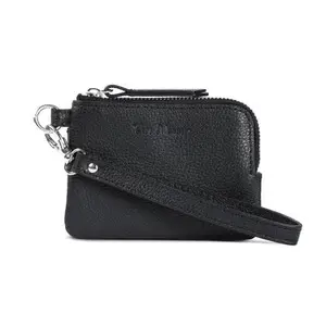 TIN MARIN Gina Leather Top Zip Wallet - Black
