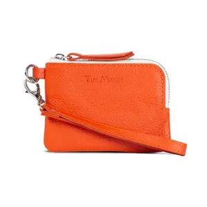 TIN MARIN Gina Leather Top Zip Wallet - Orange