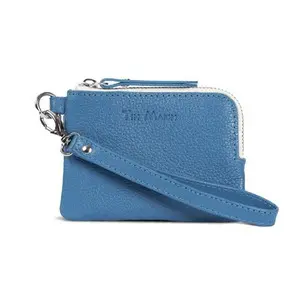 TIN MARIN Gina Leather Top Zip Wallet - Stone Blue