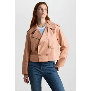 FURNIQ UK Lola Leather Jacket - Peach