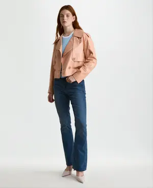 FURNIQ UK Lola Leather Jacket - Peach