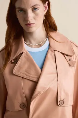 FURNIQ UK Lola Leather Jacket - Peach