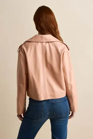 FURNIQ UK Lola Leather Jacket - Peach