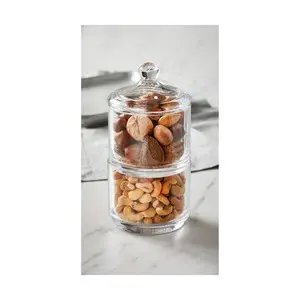 TAG Glass Stacking Jar With Lid Decorative Kitchen Canister