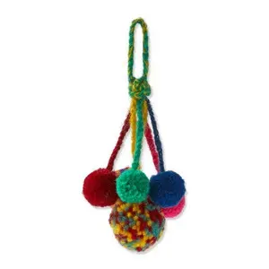 TAG Handmade Multicolor Pompom Tree Ornaments Holiday Decor - Multicolored