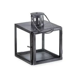 TAG Elton Metal Lantern Candle Holder For Everyday Decor - Gray