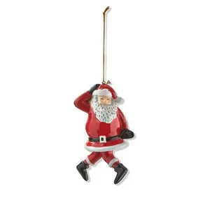 TAG Dancing Santa Knees In Ceramic Christmas Ornament - Red