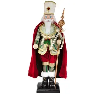 NORTHLIGHT Royal King With Scepter Christmas Figure22" And Green - Red
