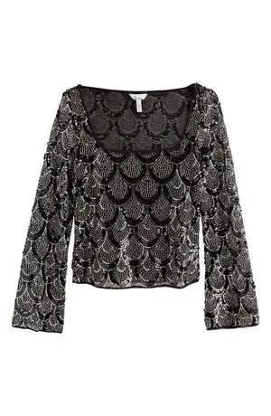 NEXT Sequin Geometric Top