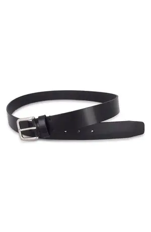 Vince Leather Belt - Black/palladium