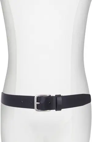 Vince Leather Belt - Black/palladium
