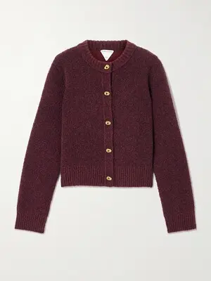 Bottega Veneta Bouclé Cardigan - Red