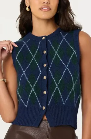 Astr The Label Abbie Argyle Sweater Vest