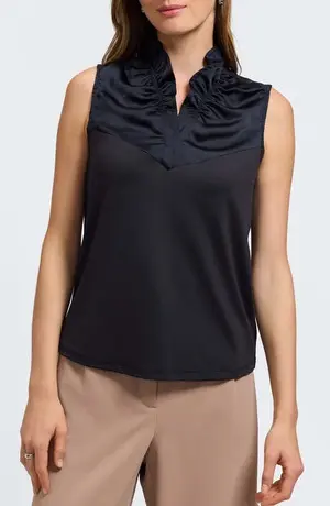 Foxcroft Sleeveless Satin Top