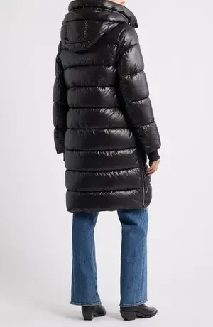 Bcbgmaxazria Water Resistant Hooded Puffer Coat - Black