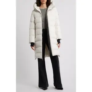 Bcbgmaxazria Water Resistant Hooded Puffer Coat - Bone