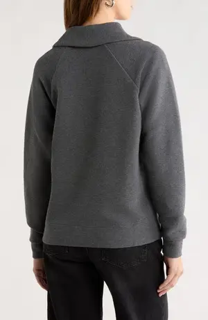 Caslon Ottoman Half Zip Pullover - Grey Dark Charcoal Heather