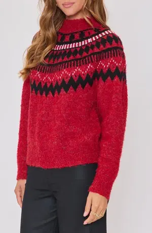 VICI Aprés Ski Fair Isle Mock Neck Sweater