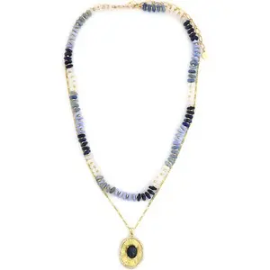 PANACEA Layered Beaded Pendant Necklace