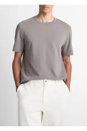 Vince Birdseye Jacquard Pima Cotton T-Shirt Red
