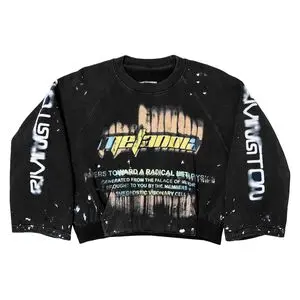 RIVINGTON ROI REBIS Radical Paper Rose Crewneck - Black