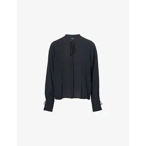 Rag & Bone Arden Pleated Woven Blouse - Black