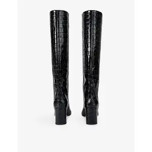 Paris Texas Anja 70 Leather High-leg Boots - Black