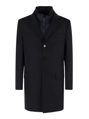 FAY Double Breasted Coat - Black