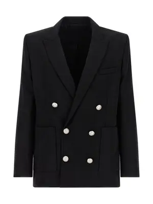Balmain Jacket In Wool - Black