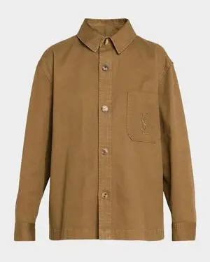 Saint Laurent Bellechasse Pocket Overshirt - Brown