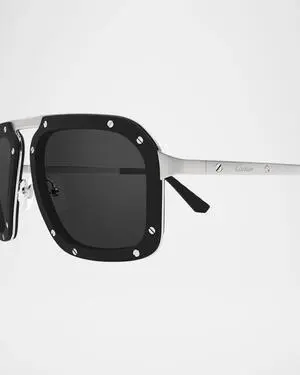 Cartier Oversized Rectangle Sunglasses - Black
