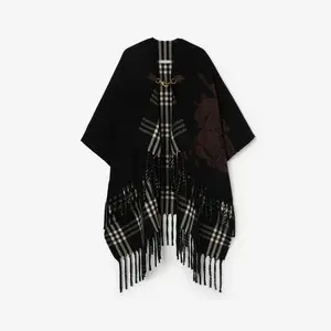 Burberry Burberry Knight Fil Coupé Wool Cape Black/calico Beige