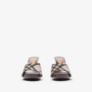Burberry Check Potter Heeled Mules