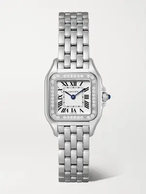 Cartier Panthère De Stainless Steel Diamond Watch - Gray