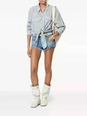 Isabel Marant Étoile Eneidala Frayed Denim Shorts