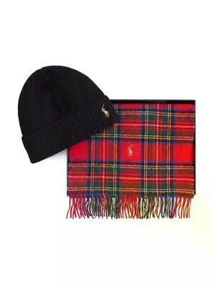 Polo Ralph Lauren Logo-embroidered Beanie And Scarf Set