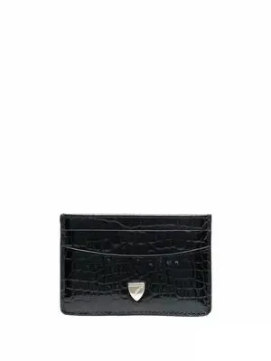 ASPINAL OF LONDON Croc-effect Cardholder - Black