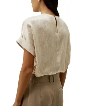 Lilysilk Pearl Satin Silk Top - Grain