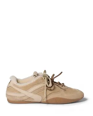 Miu Miu Shearling-lined Low-top Sneakers