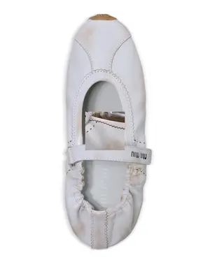 Miu Miu Mary Jane Flats - Bianco