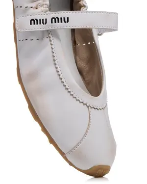 Miu Miu Mary Jane Flats - Bianco