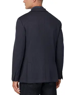Boggi Milano Herringbone Blazer - Navy Blue