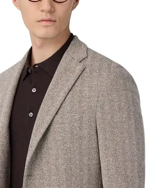 Boggi Milano Herringbone Jacket - Taupe