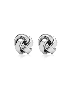 ORADINA Sterling Eternal Knot Stud Earrings - Silver
