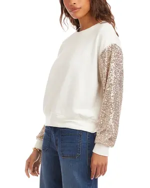 Karen Kane Sequined Sleeve Sweater
