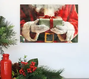 SINCERE SURROUNDINGS 16' Santa Present Art Rust Ic Pallet - One-color