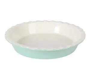 MARTHA STEWART Vanowen 9in Scalloped Stoneware Pie Pan Blue - One-color
