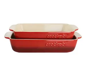 CROCK-POT Crock Pot Artisan 2 Piece Stoneware Bake Pans In Gradient Red - One-color