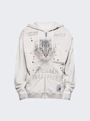 Mihara Yasuhiro Embellished Distressed Parka - White